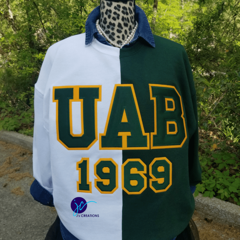 Embroidered UAB Blazers 1969 Half and Half Crew Neck Unisex Sweatshirt ...